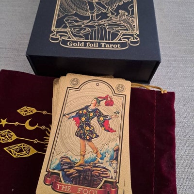Sun Gold Foil Tarot Cards Gold Foil Tarot Cards Setplastic - Etsy