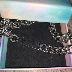 18K Gold Filled Name Necklace Thick Box Chain Custom Name - Etsy