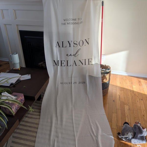 Personalized Linen Wedding Welcome Sign – Custom Fabric Banner for ...