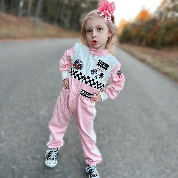 Personalized Pink Racer Long/shorts Jumpsuitracer Fast One Birthday Car ...