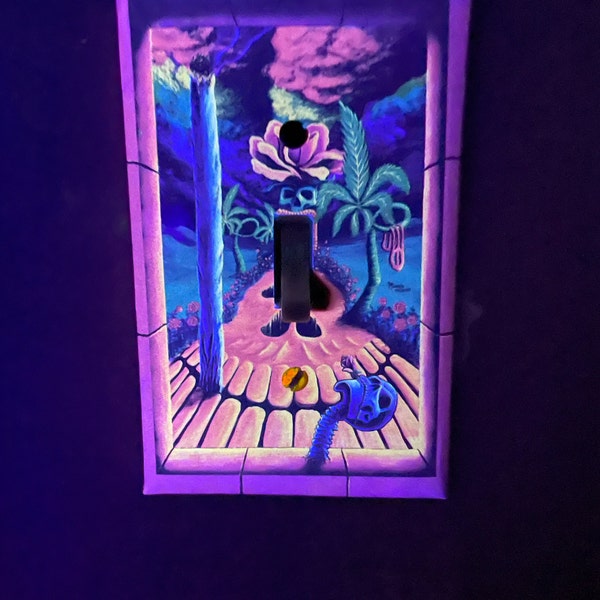 Blacklight Light Switch Cover UV Trippy Psychedelic Cool Surreal Pot ...