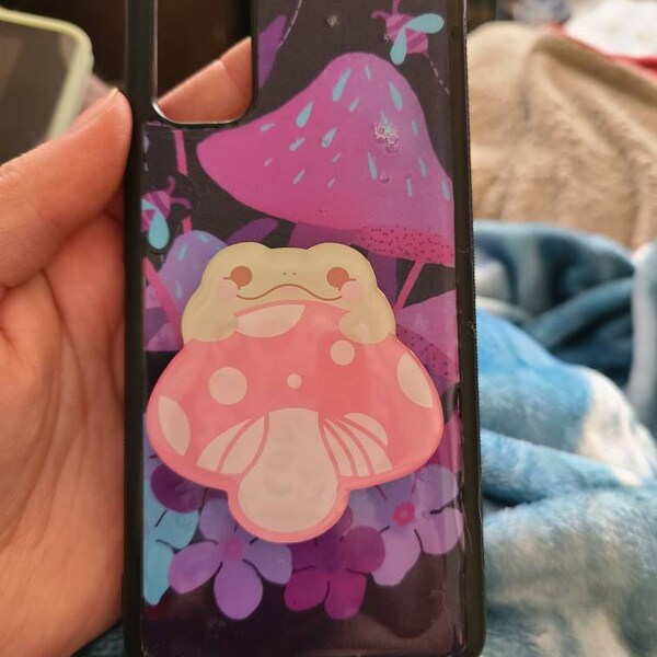 Froggo Mushroom Phone Grip-cute Phone Holder- Frog Art-cute Kawaii ...