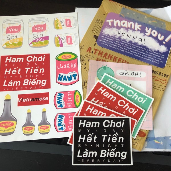 Ham Choi Het Tien Lam Bieng | Vietnamese Motto Sticker | Red ...