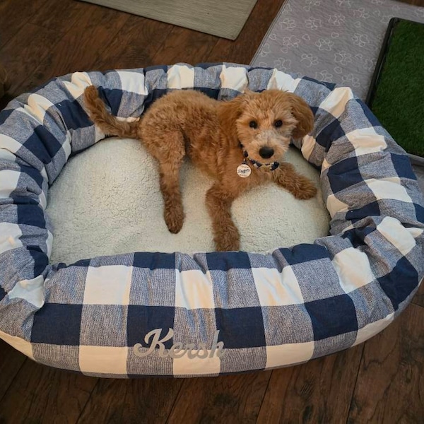 Personalized Rectangle Style Dog Bed Durable Bedding Supportive Cushion ...