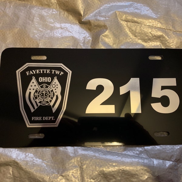 Firefighter // Personalized Laser Engraved License Plate // Fire ...