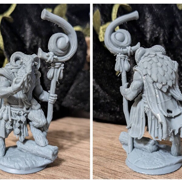 Dnd Goat Folk, Minotaur Wizard Unpainted Miniature - Etsy