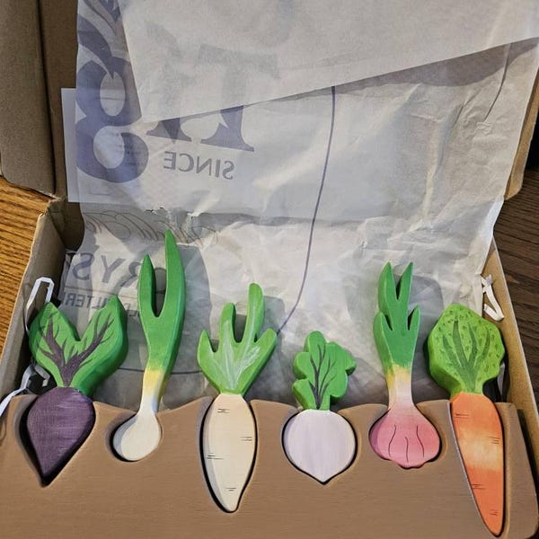 Wooden Vegetable Puzzle, Montessori Root Vegetables, 6 Root Vegetables ...