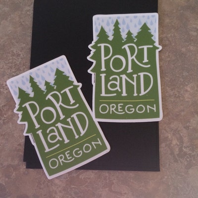 Portland Oregon Rain Vinyl Sticker / Modern Illustrated Portland ...