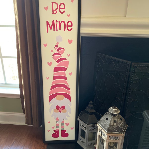 Be Mine SVG, Valentine’s Porch Sign Cut File, Silhouette of a Gnome ...