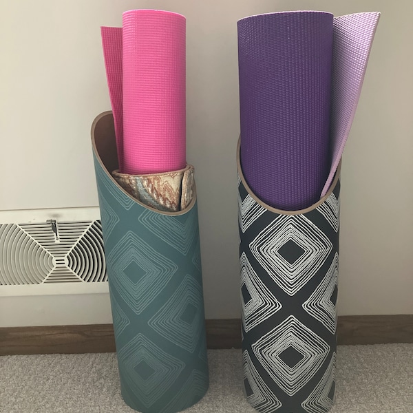Yoga Mat Storage Tube | Cedar Yoga Mat Holder, Yoga Prop Storage ...
