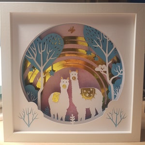 Alpaca Shadow Box SVG, 3d Papercut SVG, Layered Paper Art Template ...