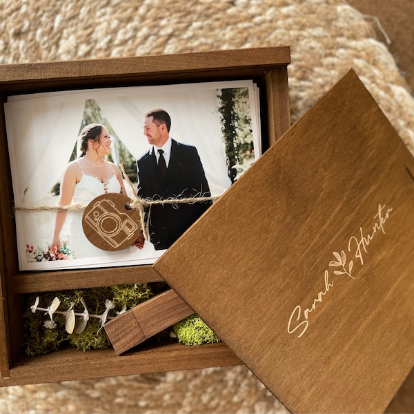 4x6 Wood Print Box | 4x6 Photo Box for Photos and USB Drive (15x10 Cm ...