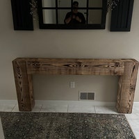 Console Table Made of Old Solid Wood Beams Joined in Dovetail. Rustic ...