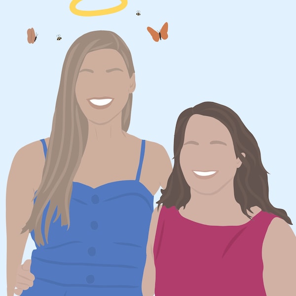 Custom Digital Family Portrait | Faceless Portrait Drawing ...