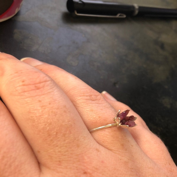 Rough Ruby Ring, Sterling Silver and Ruby Ring, 40th Wedding Valentines Theme Gifts, Women's ...