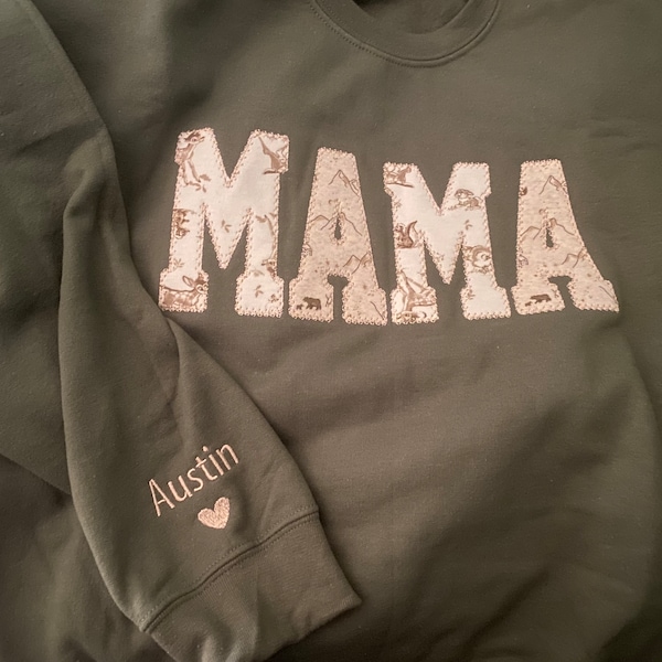 Mama Embroidered Baby Clothing Keepsake Sweatshirt Simple Mama Pullover ...