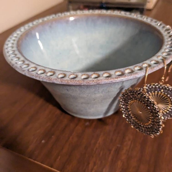 Ceramic Earring Bowl in Sky Blue Glaze | Jewelry Bowl / Earring Dish ...