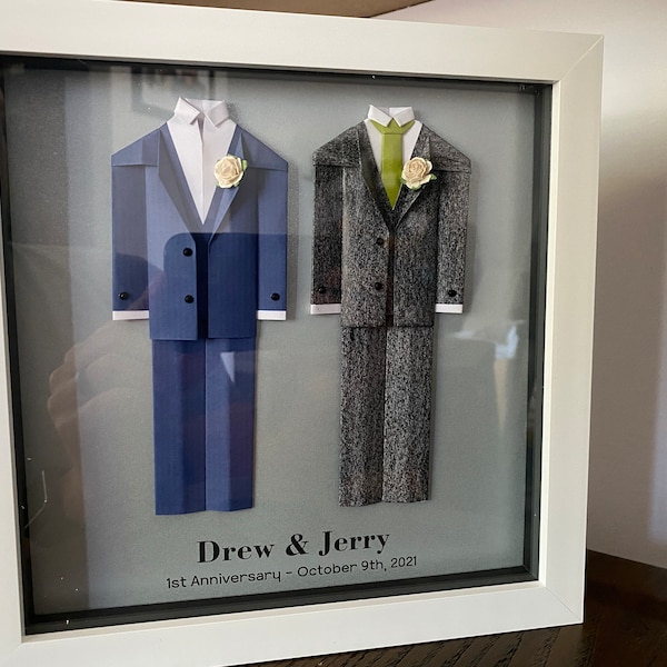 Two Groom's Wdding Frame / Personalised Gay Wedding Gift / Anniversary ...