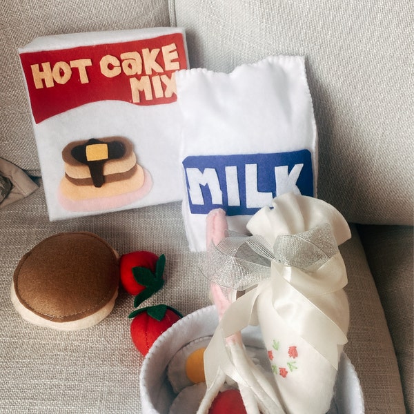 Felt Play Food Set: Pretend Play Hotcakes, Montessori Kitchen - Etsy