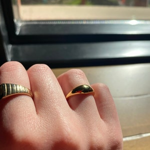 Curve Dome Ring Dainty Gold Vermeil Ring, Rose Gold Vermeil, Bump Ring ...