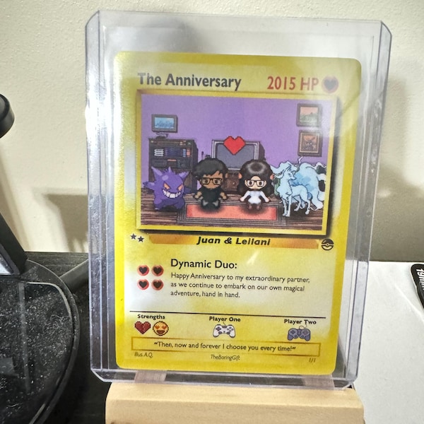 Custom Anniversary Pokemon Card Gift for Him or Her, Wedding or ...