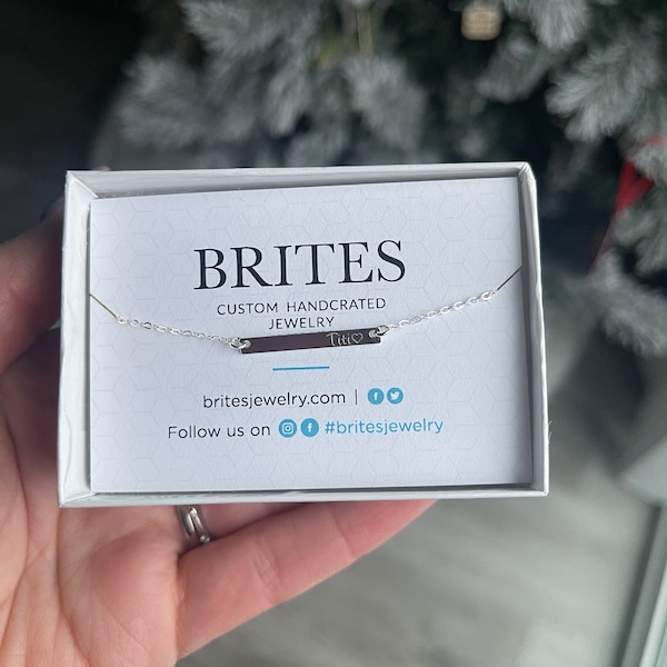 Skinny MINI Bar Necklace, Personalized Gold Bar, Customized Gold Bar ...