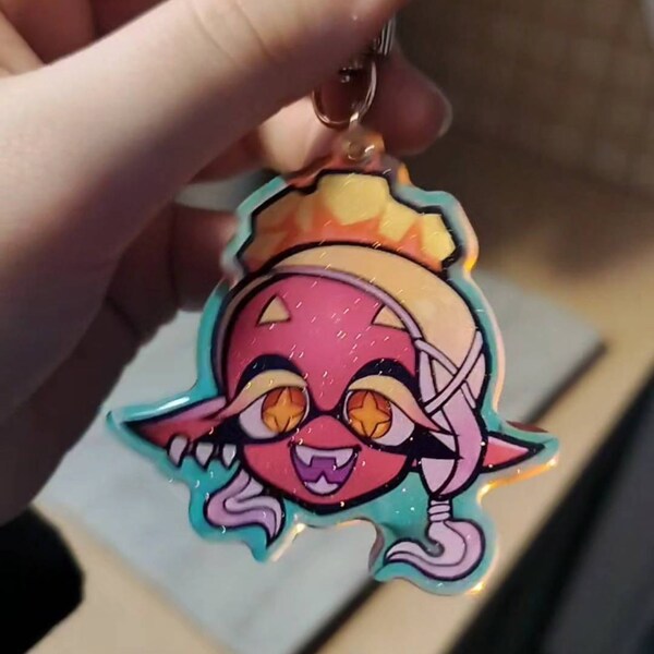 Splatoon 3 Shiver & Frye (2.5" Rainbow Acrylic Charm, Glitter Epoxy) - Etsy