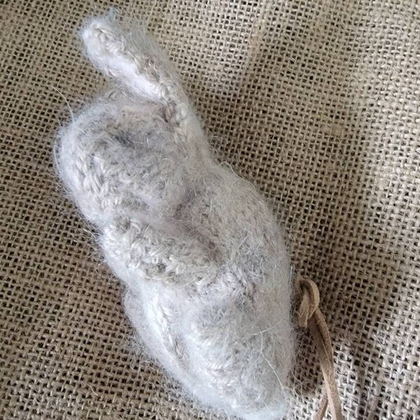 Realistic·• Knitted • Poseable Plush Sable Point Lop Bunny Rabbit ...