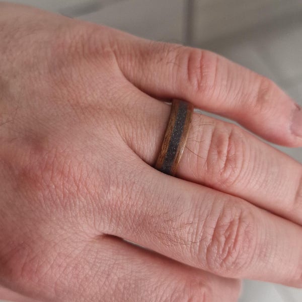 Welsh Slate Ring With Your Choice of Wood - Etsy UK