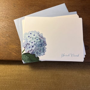 Personalized Flat Note Cards PURPLE VIOLETS Floral Stationery Botanical ...