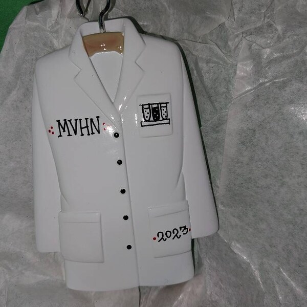 Lab Coat Personalized Christmas Ornament, Doctor Christmas Ornament ...