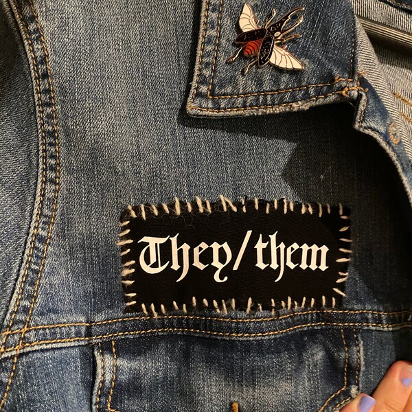 Sew-on Pronoun Patches - They/them, He/him, She/her, Neopronouns, Etc ...