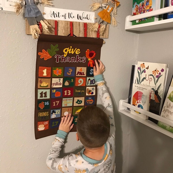 Thanksgiving Countdown "give Thanks" Gratitude Advent Calendar Wall ...
