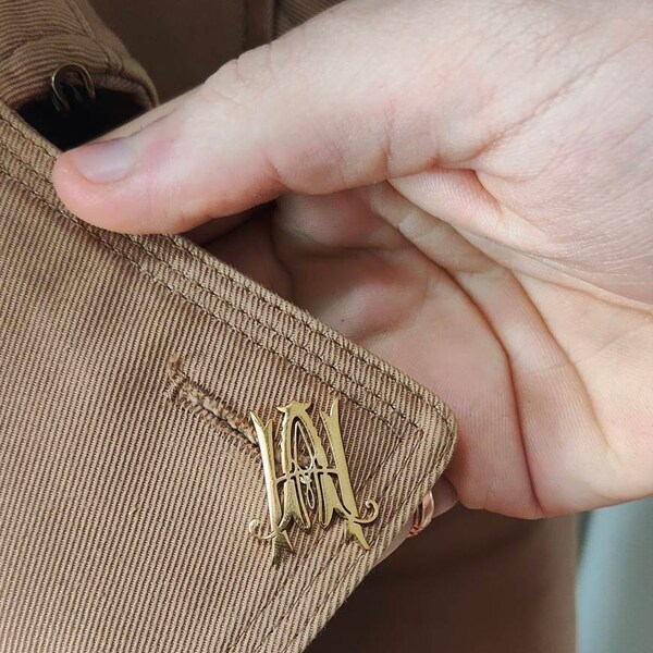 Custom Initials Lapel Pin Brooch for Groom Business Event Men's Women ...