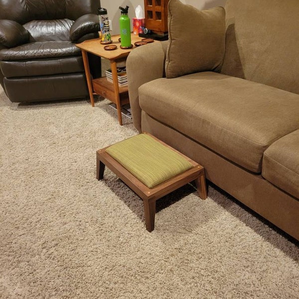 Mid-century Modern Footstool, Quality Handmade Walnut/cherry Footrest ...