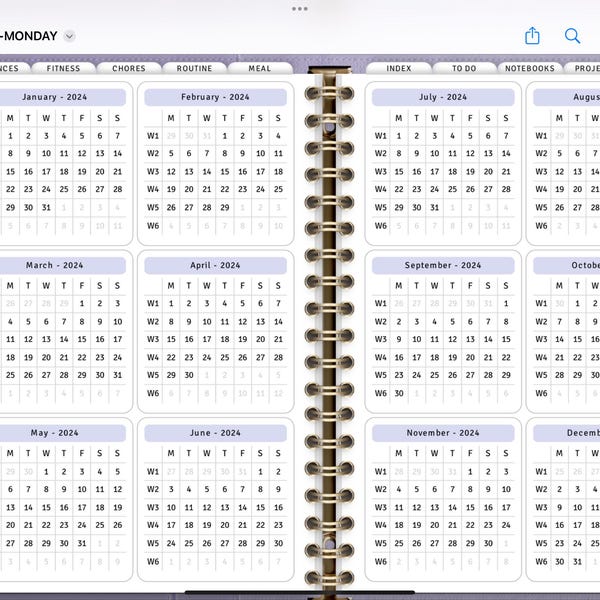 2024-2025 Dated Digital Planner, Goodnotes Planner, iPad Planner, Daily ...