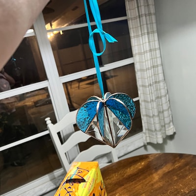 Stained Glass Heart Turquoise, Stained Glass Suncatcher, Heart Ornament ...