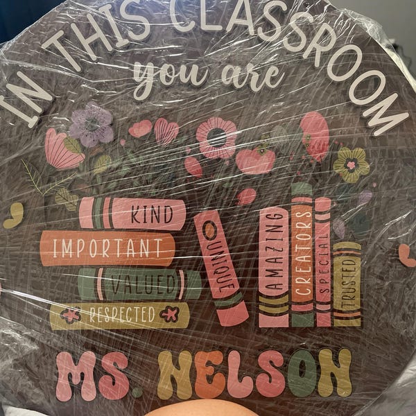 Personalized Teacher Door Sign, Composition Notebook Classroom ...