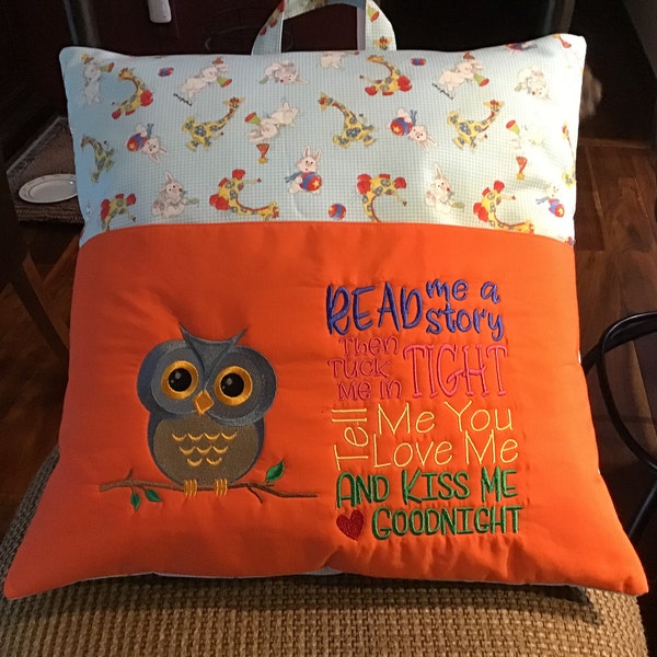 Read Me A Story Version 2 Embroidery Saying, Reading Pillow Saying ...