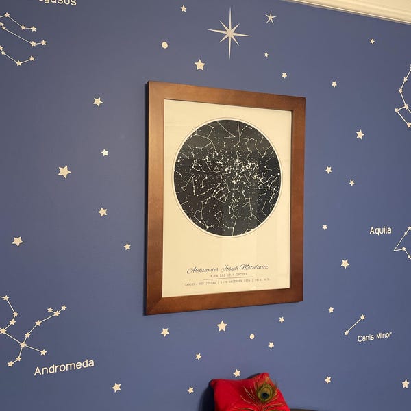 Digital 3 Night Sky Star Map, Printable JPG File, Mothers Day Gift ...