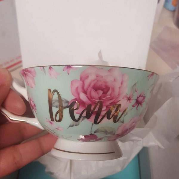 CUSTOM Tea Cup | Personalized Tea Cup and Saucer | Custom Coffee Mug ...