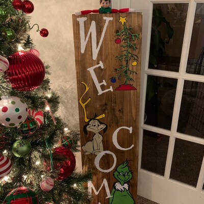 Grinch Welcome Sign - Etsy
