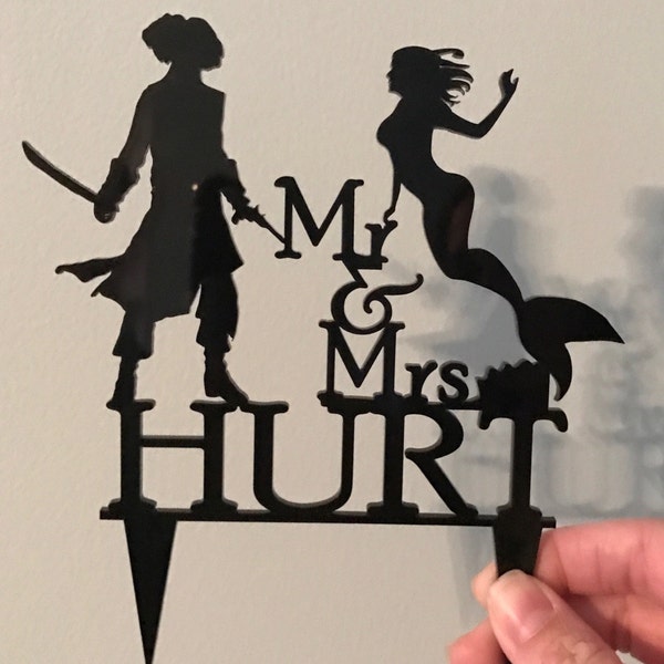 Personalized Scuba Diver and Mermaid Wedding Cake Topper, Custom ...