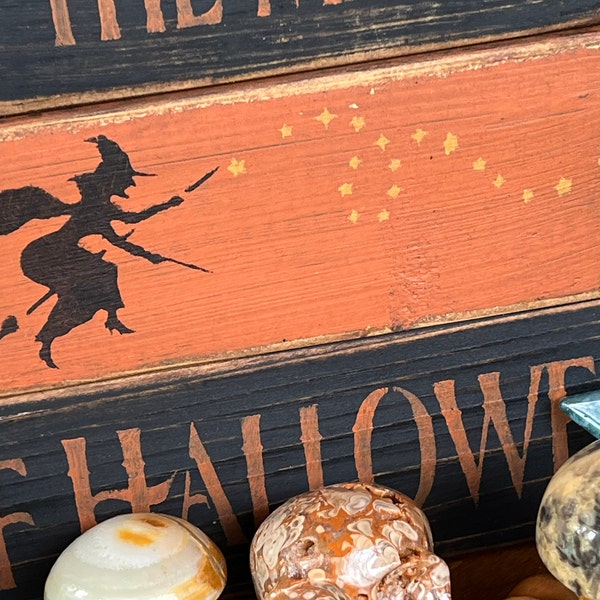 Magic of Halloween Primitive Block Sign - Etsy