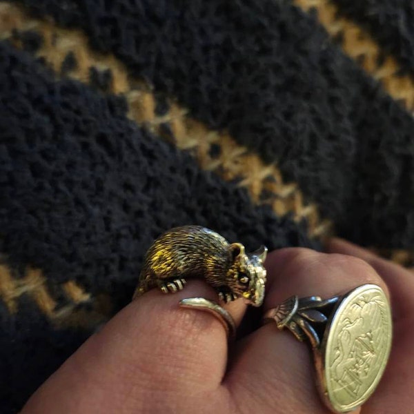 Silver Rat Ring - Etsy