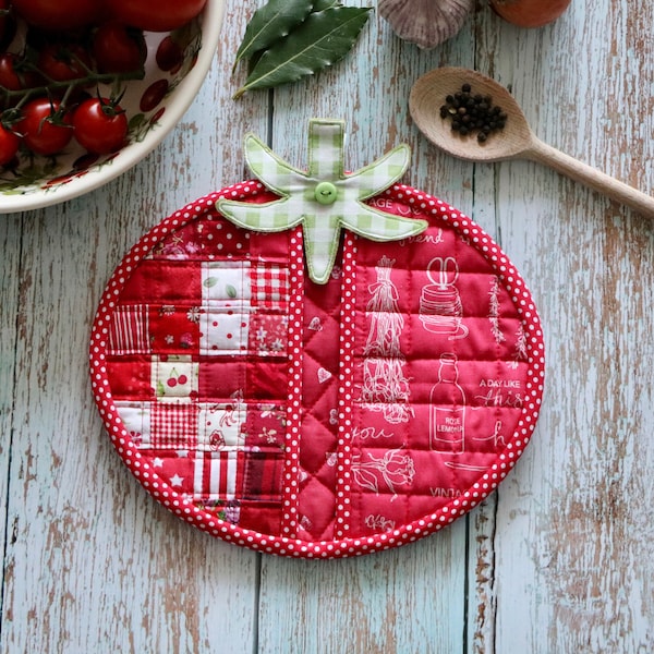 Tomato Pot Holder PDF Sewing Pattern; Farmhouse Style Tomato Hot Pad ...