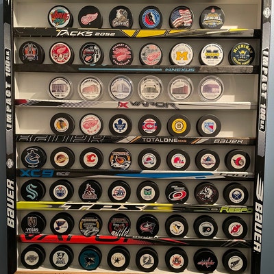Hockey Puck Display-30 Pucks made With Hockey Sticks Hockey - Etsy