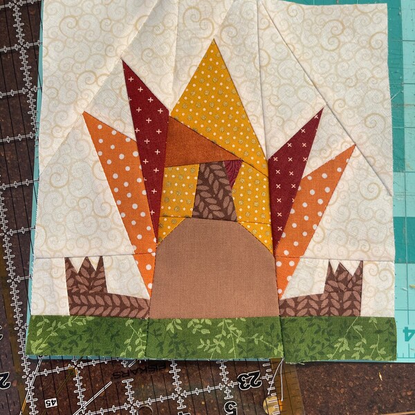 Paper Pieced Turkey Block Pattern: 8'' Square (PDF Download) - Etsy