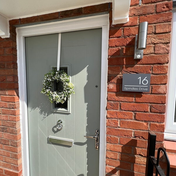 Modern Acrylic House Number Sign: Bespoke Door Number Plaque - Etsy UK