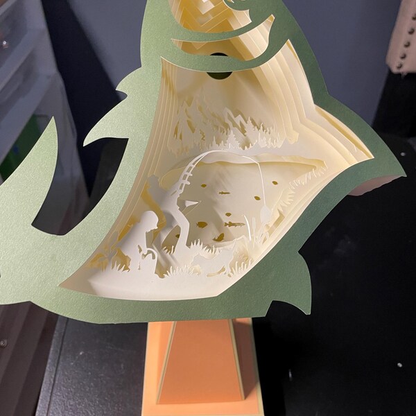 Fishing SVG Cut Files Template, Fish Shadow Box , Fish Lantern Light ...